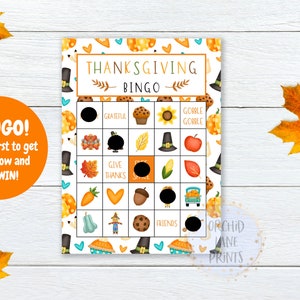 Thanksgiving Bingo, Kids Printable Bingo, Thanksgiving Printables ...