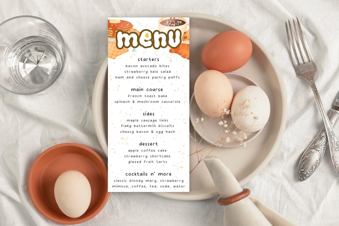 Lets Brunch Invitation, Editable Brunch Menu, Printable Brunch Menu ...