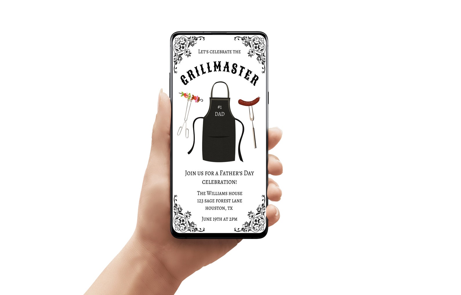 Fathers Day Invitation, Grillmaster Invite, #1 DAD, Summer Party Invite ...