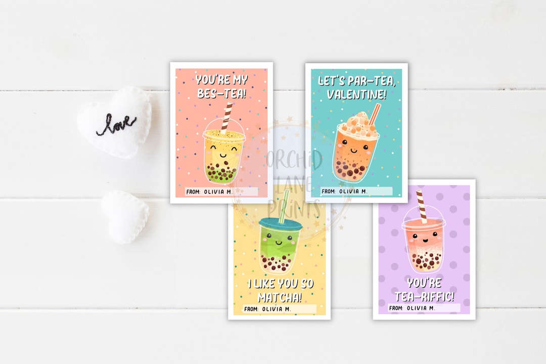 Boba Tea, Bubble Tea, Classroom Valentines, Boba, Milk Tea, Valentines ...