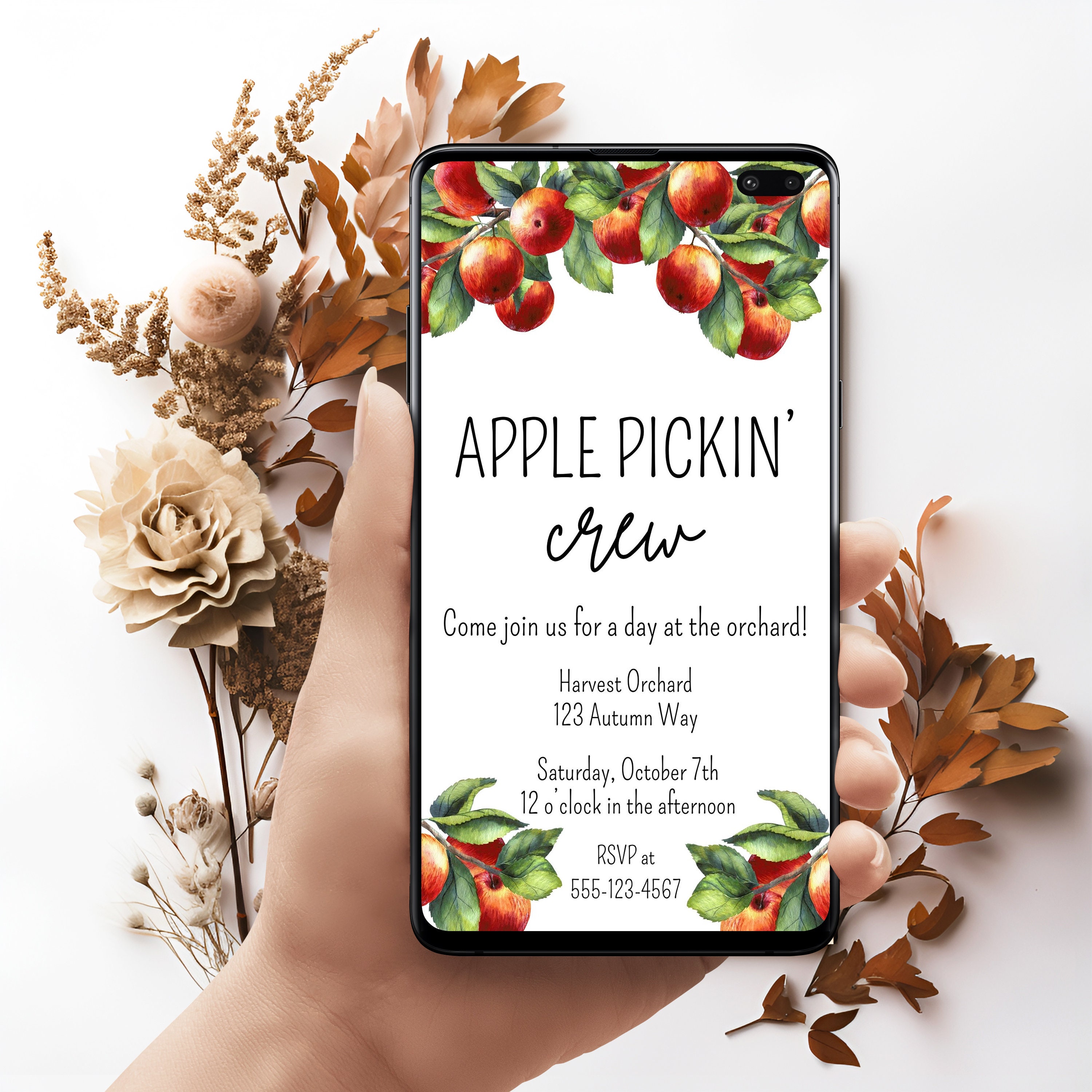 Apple Theme Invite, Apple Orchard Theme, Apple Picking Party, Fall ...