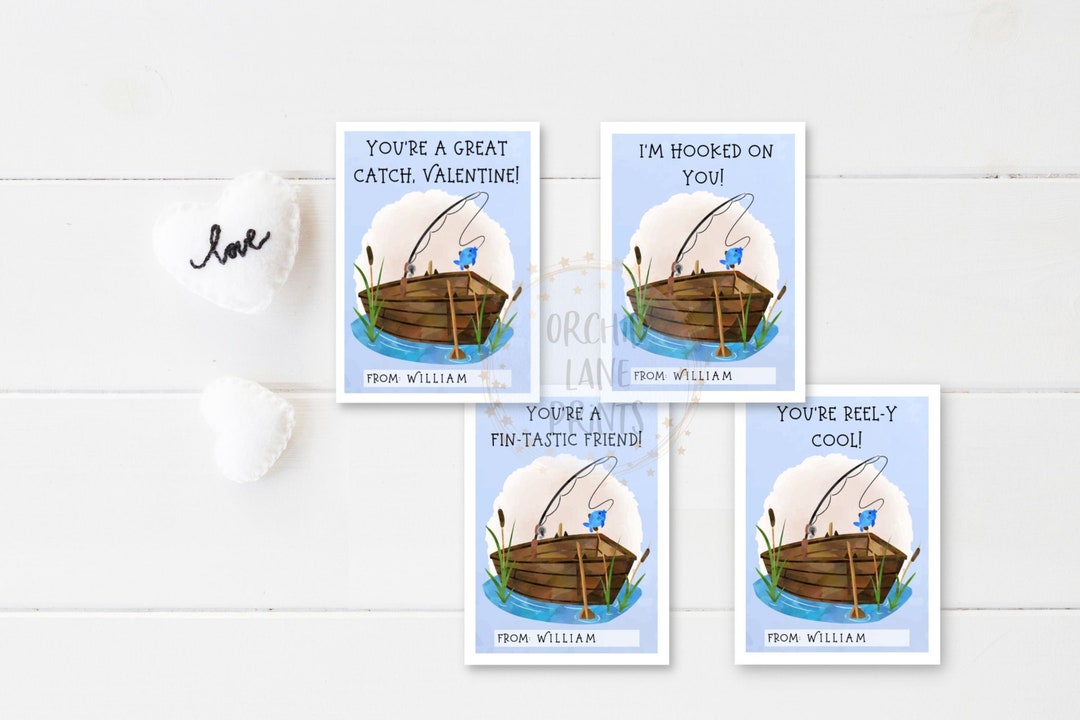 Fishing Valentines, Classroom Valentines, Kids Valentines, Kids ...