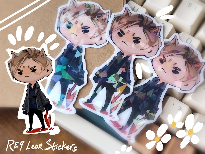 Leon Kennedy Resident Evil 9 Catboy Stickers - Etsy