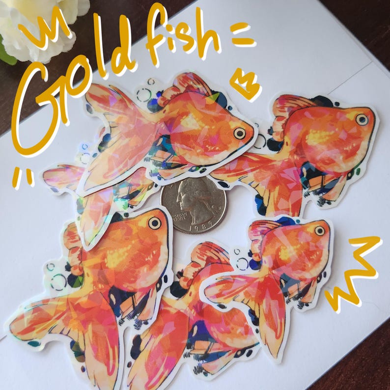 Goldfish Shiny Sticker - Etsy