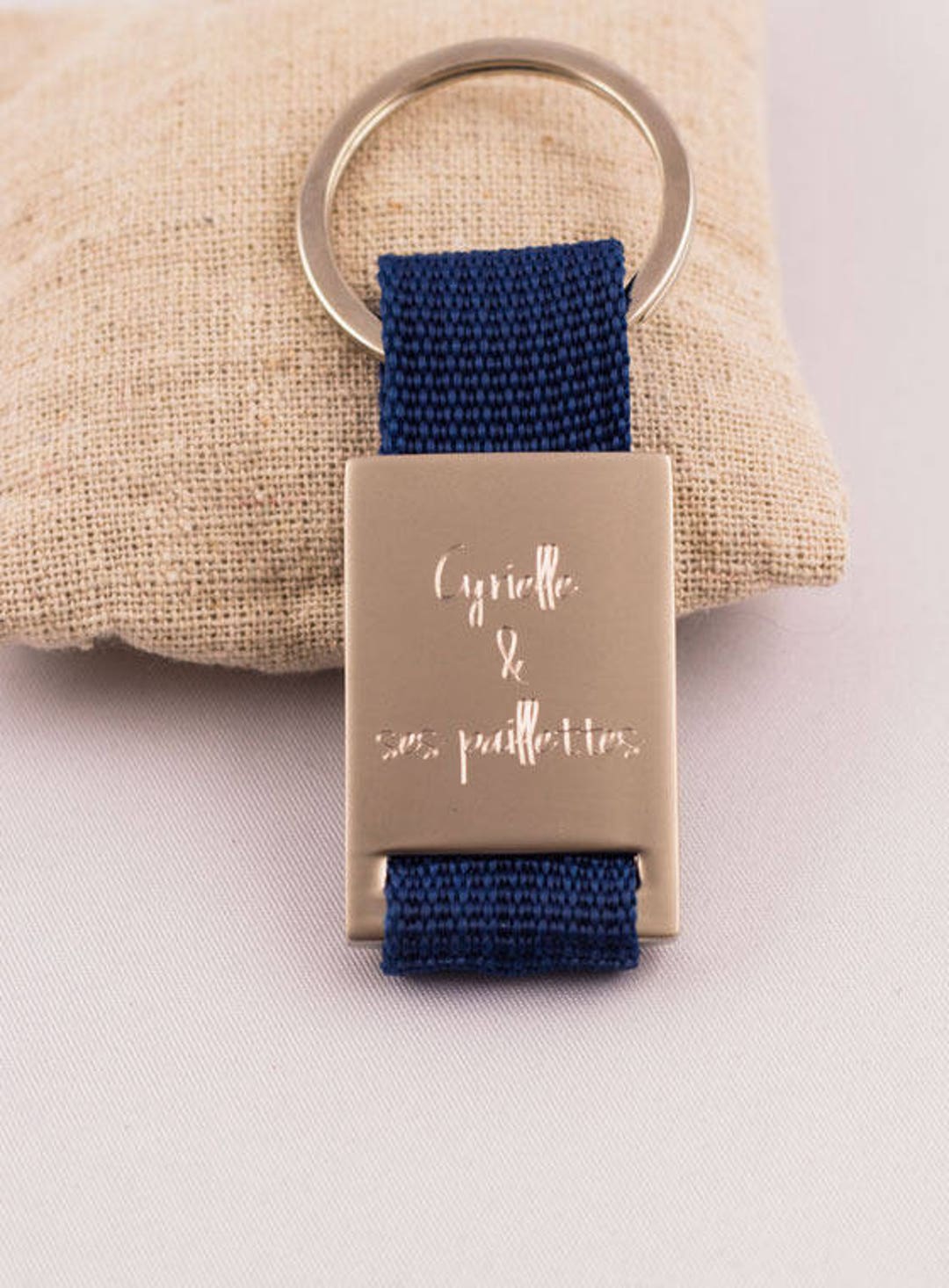 Fabric Key Chain and Metal Engraved Personalized - Etsy