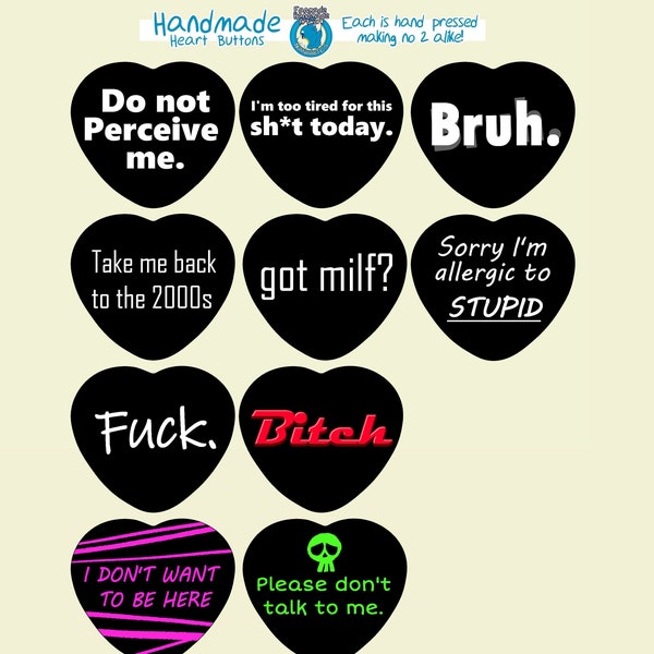 Sarcastic Buttons - Etsy