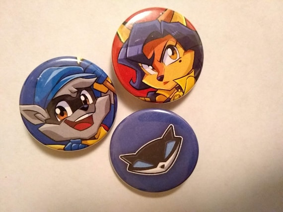 Sly Cooper Inspired Fan Art Pins/badges pick Your Buttons - Etsy UK
