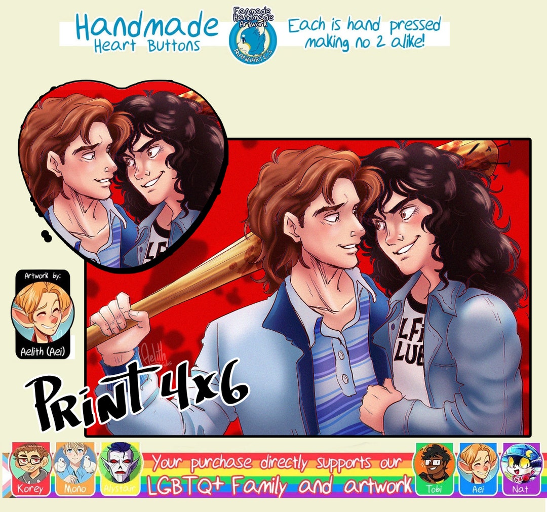 Stranger Things: Steve Eddie Print Sticker Heart Badge - Etsy