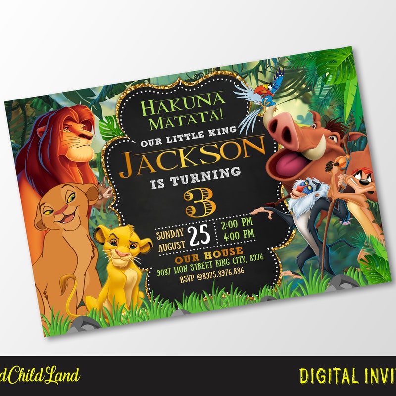 Lion King Invitation - Etsy