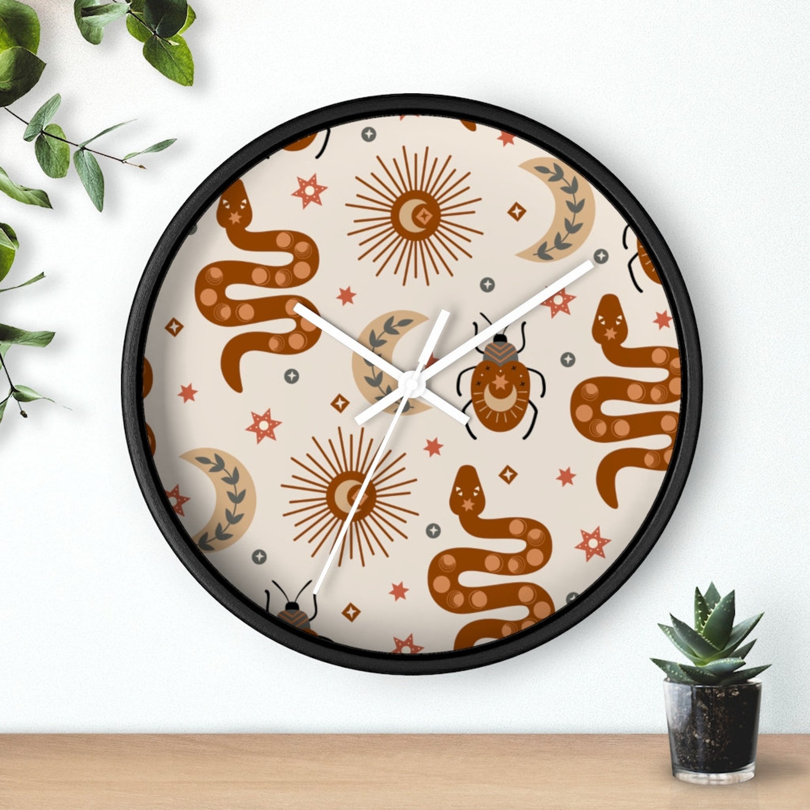 Boho Wall clock Bohemian Celestial Galaxy wall decor rainbow | Etsy