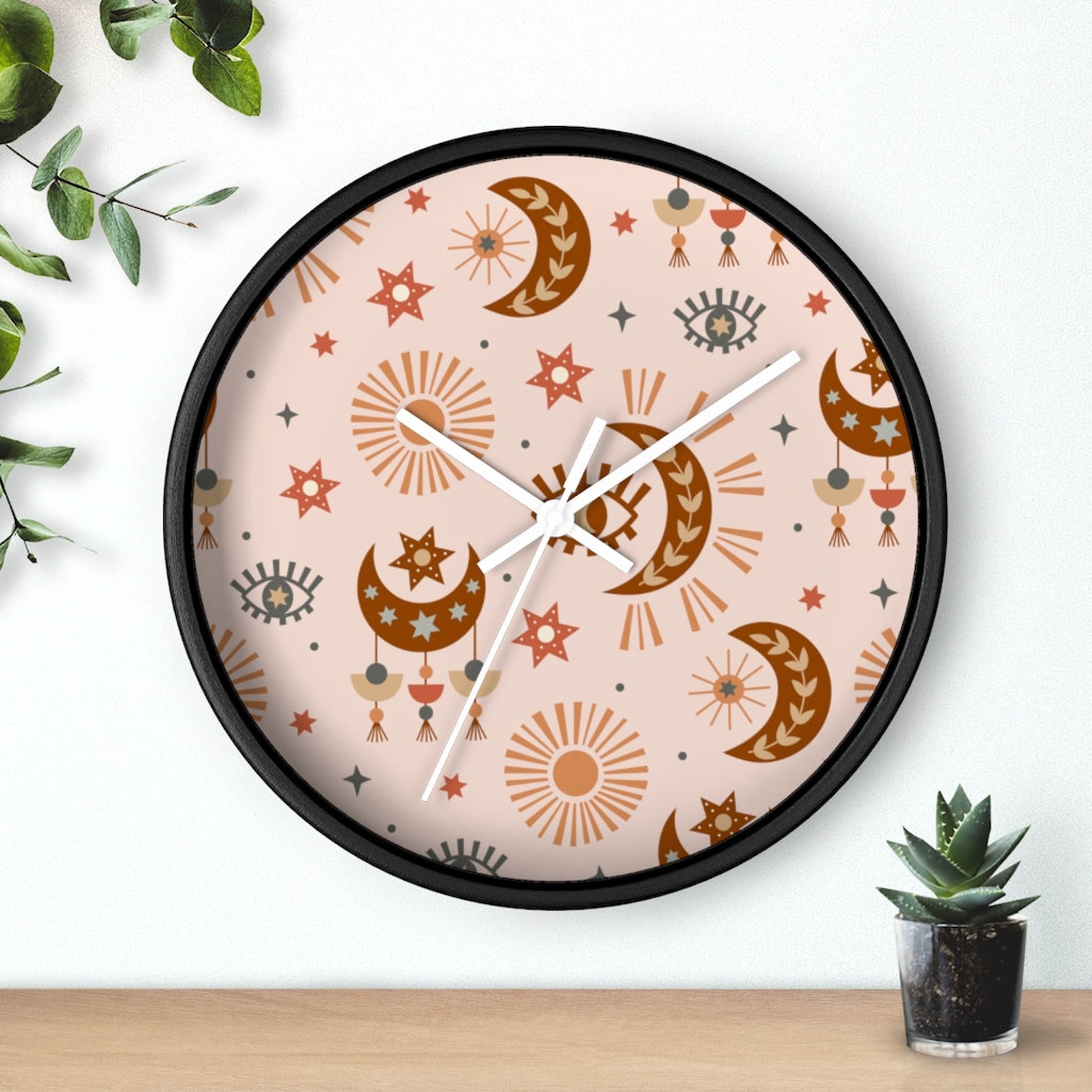 Boho Wall clock Bohemian Celestial Galaxy wall decor Eye of | Etsy