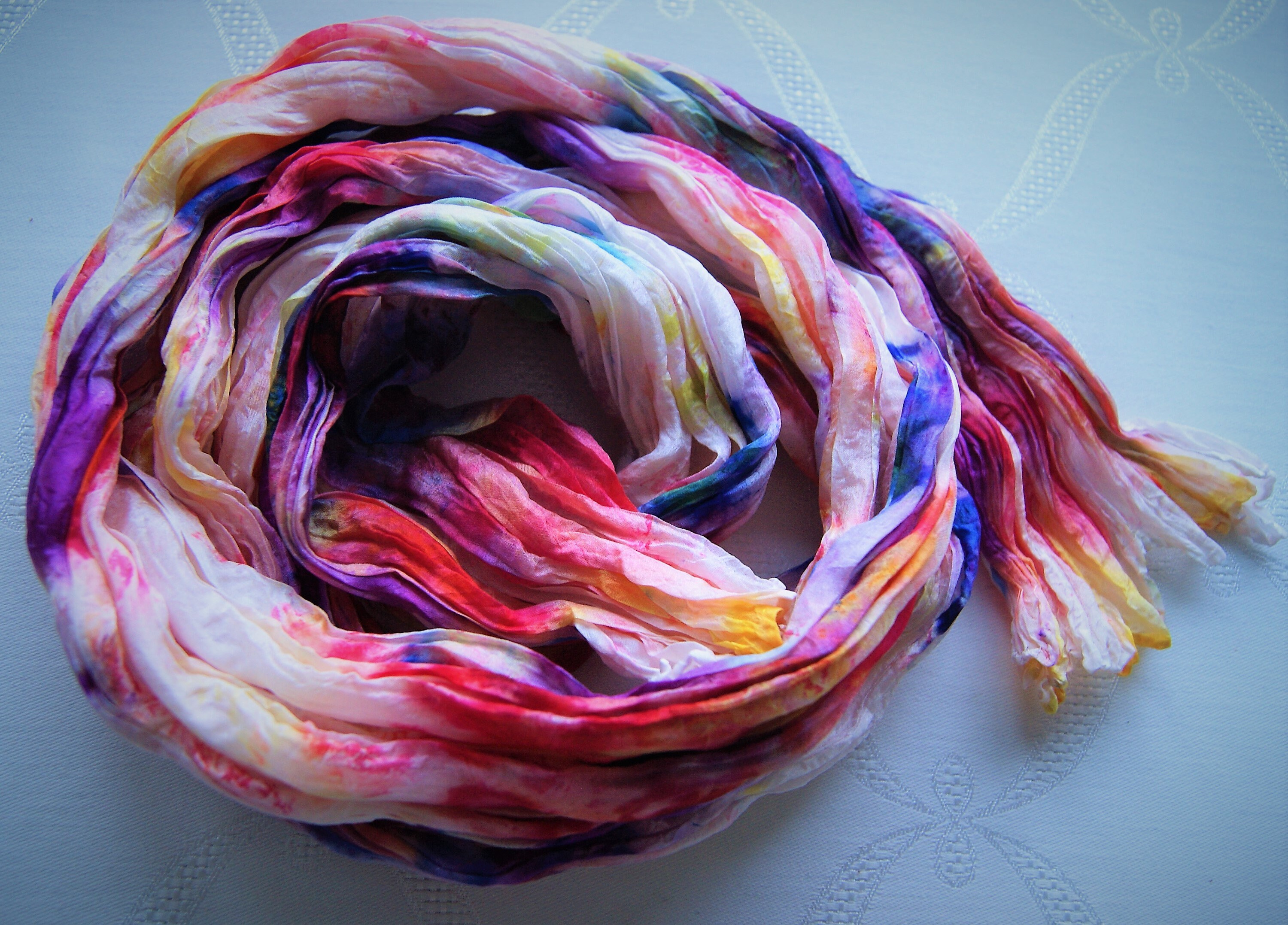 1578e / Crash silk scarf output size approx. 45 x 180 cm | Etsy