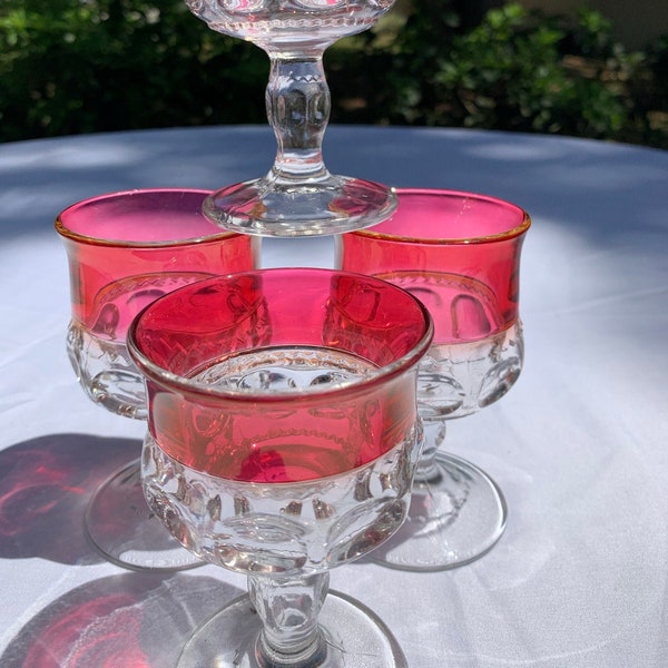 Kings Crown Ruby Red Thumbprint Glasses - Etsy