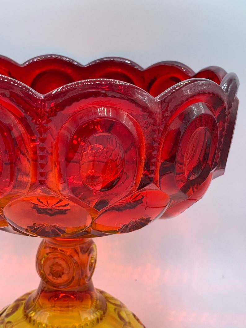 Large Moon and Stars Ruby Amberina Glass Fenton Centerpiece - Etsy