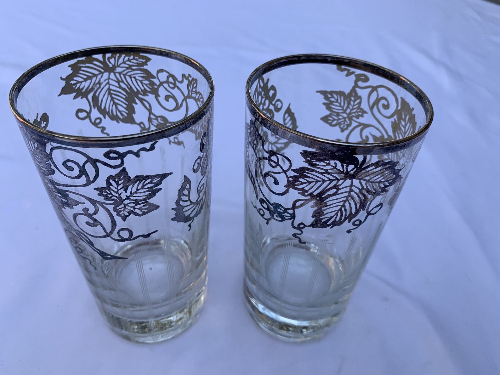 Vintage Depression Era Iced Tea Glasses With Sterling Silver - Etsy