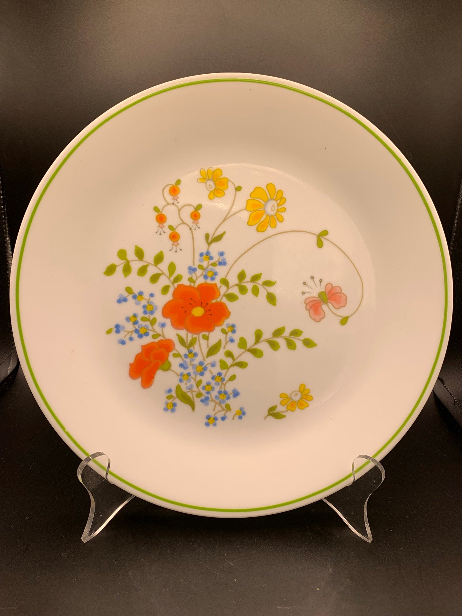 Corelle Wildflower Dishes Orange Blue Yellow Flowers With | Etsy