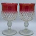 Vintage Indiana Glass Ruby Red Band Diamond Point Stemmed Wine - Etsy