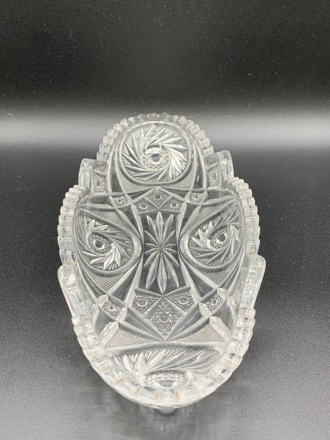 EAPG Oval Glass Relish Dish With Sawtooth Edge - Sparkles Like a ...