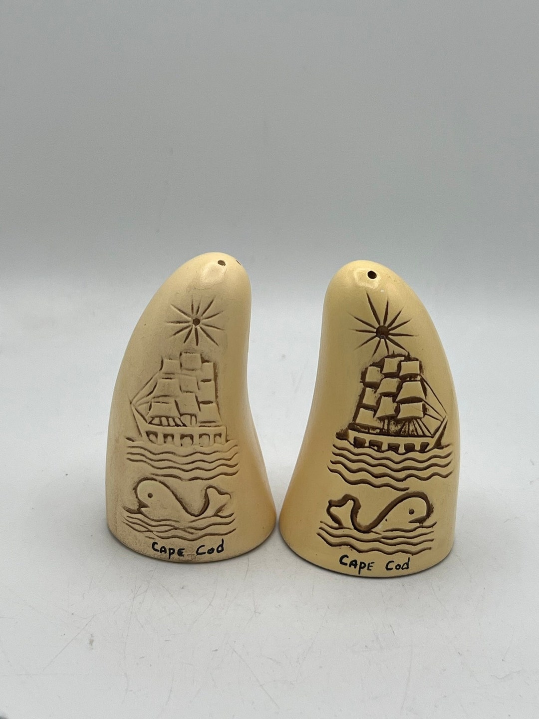 Vintage Cape Cod Salt and Pepper Shakers: Whale & Ship Design - Etsy