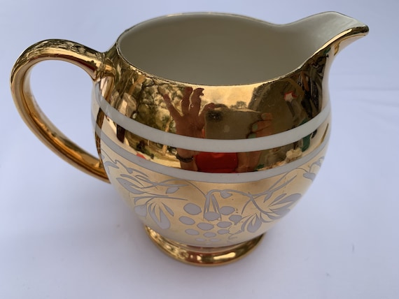 Small Gold Pitcher Sadler Made in England Lustreware MCM | Etsy