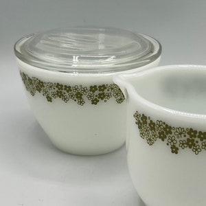 Vintage Corelle Spring Blossom Dishes: Green Floral Border, Various ...