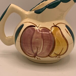 Puritan Slip Ware Pottery Apple & Pear Water Pitcher Vintage Mid ...