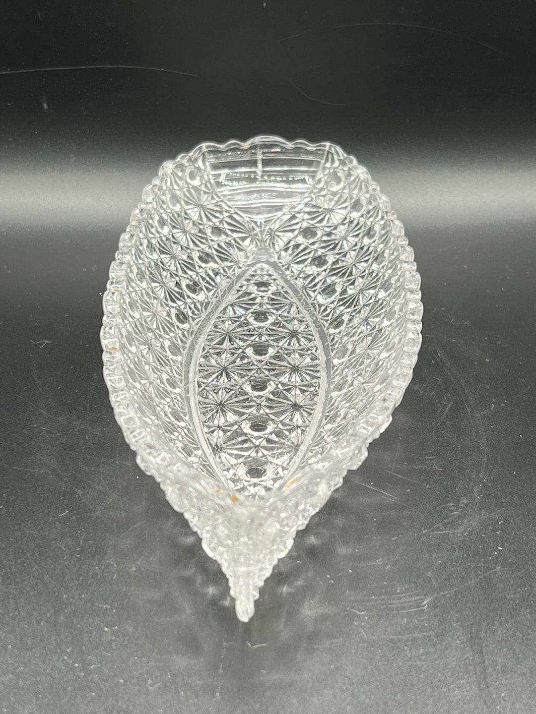 Vintage Crystal Canoe Fenton Daisy & Button Pressed Glass - Candy Dish ...