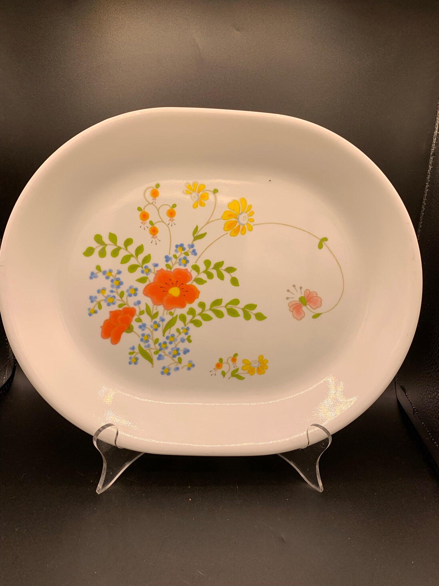 Corelle Wildflower Dishes Orange Blue Yellow Flowers With | Etsy