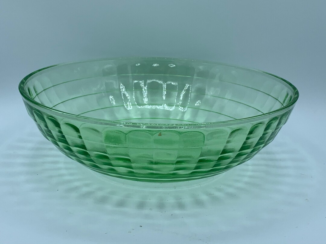 Green Anchor Hocking Optic Block Glassware: Vintage Dishes, Bowls, Cups ...