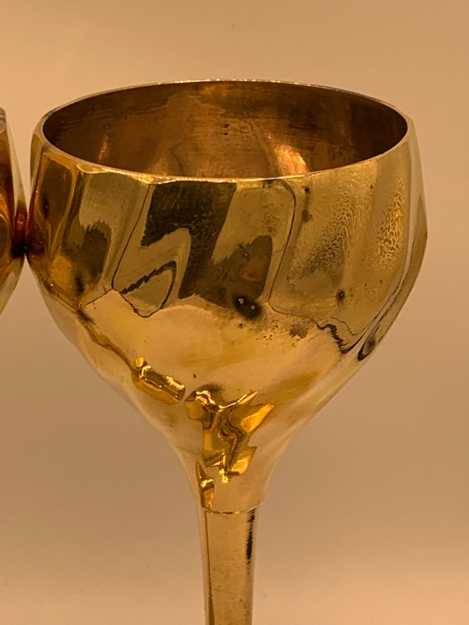 Set of 2 Gold Goblets Swirled Bowl Great Weight and Size - Etsy