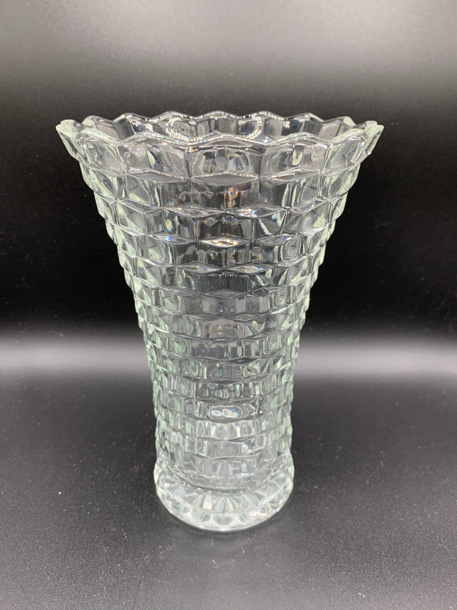 Fostoria American Vase Clear Glass Cube 8 Vintage - Etsy UK