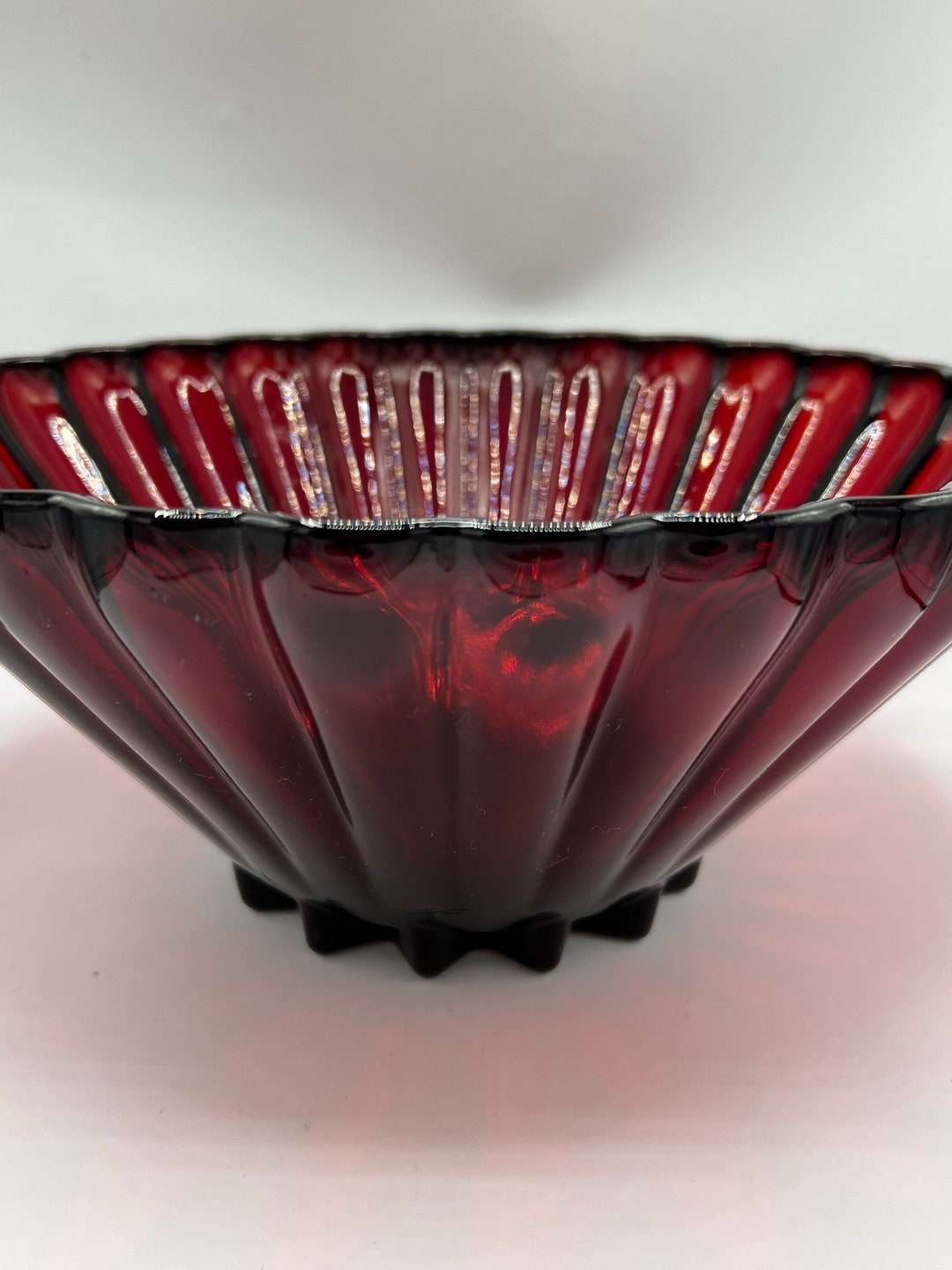 Amazing Red Art Glass Bowl / Sculpture! Pressed Glass - Statement Piece ...