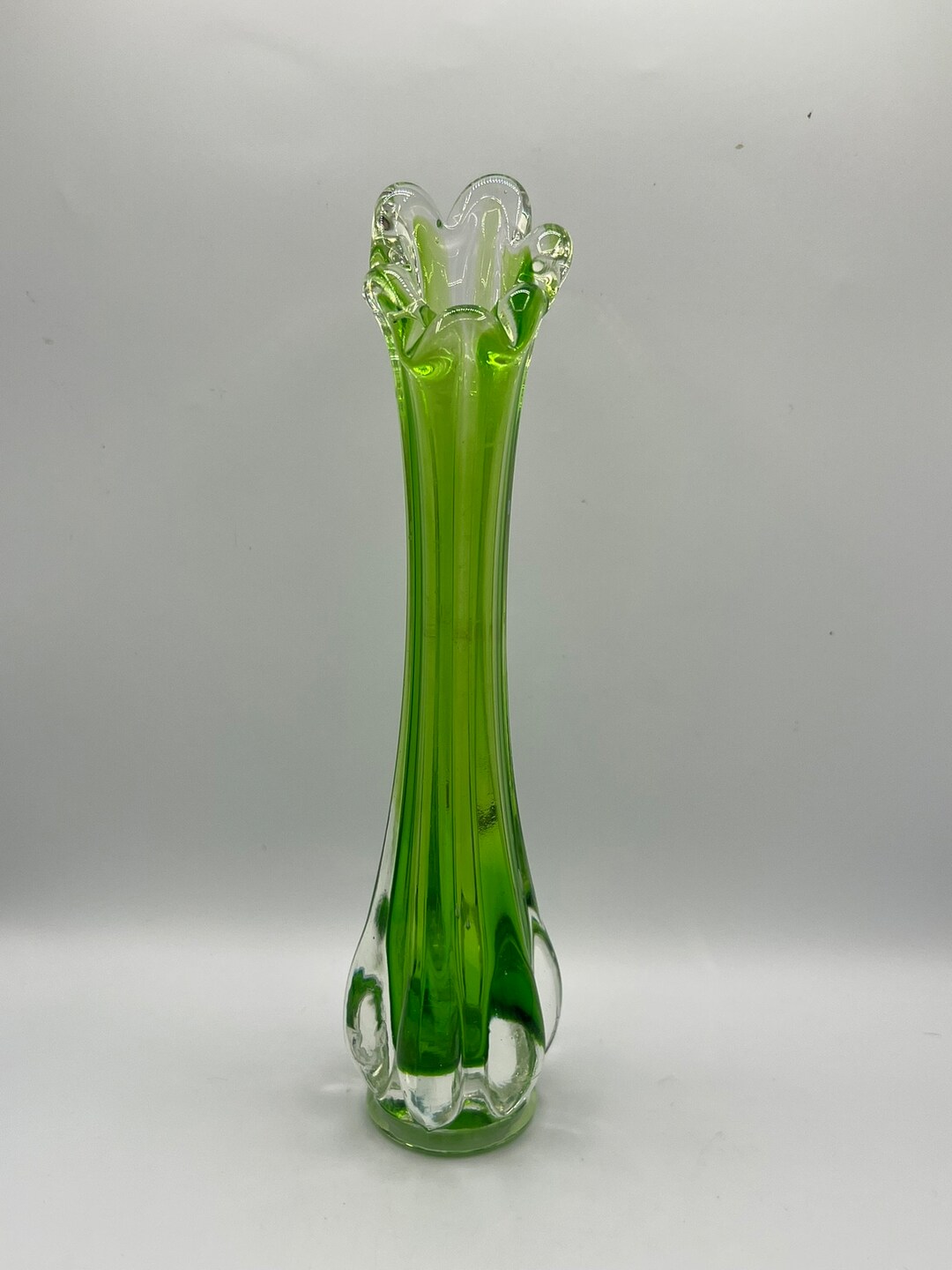 Vintage Swag Type Tall Bud Vase - Green - Great Vase for Christmas ...