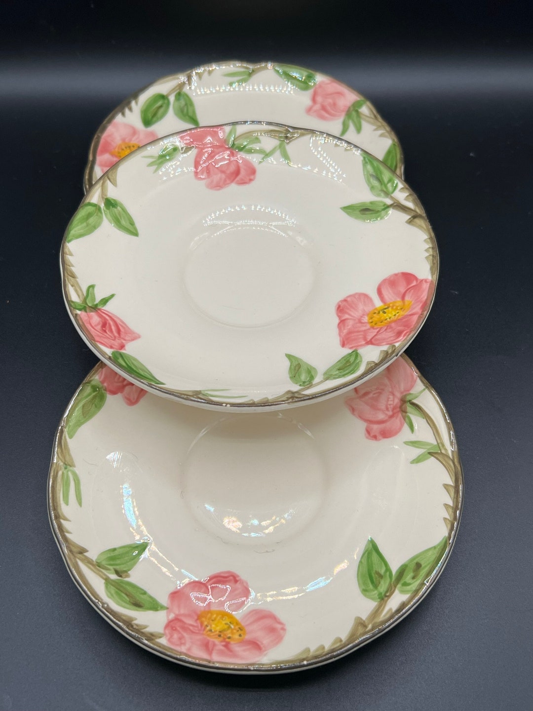 Franciscan China - Desert Rose Pattern - Set of 3 Saucers - Fantastic ...