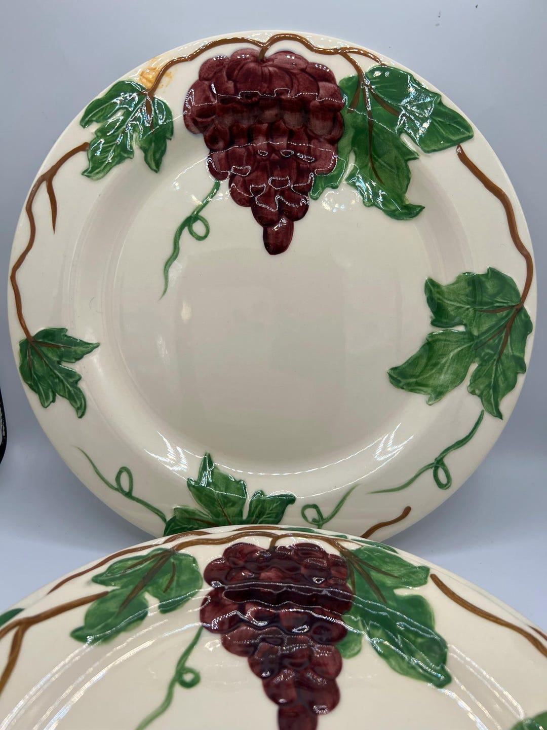 Vintage Ceramic Plates - Grape Design - Set of 4 - Hand Painted ...