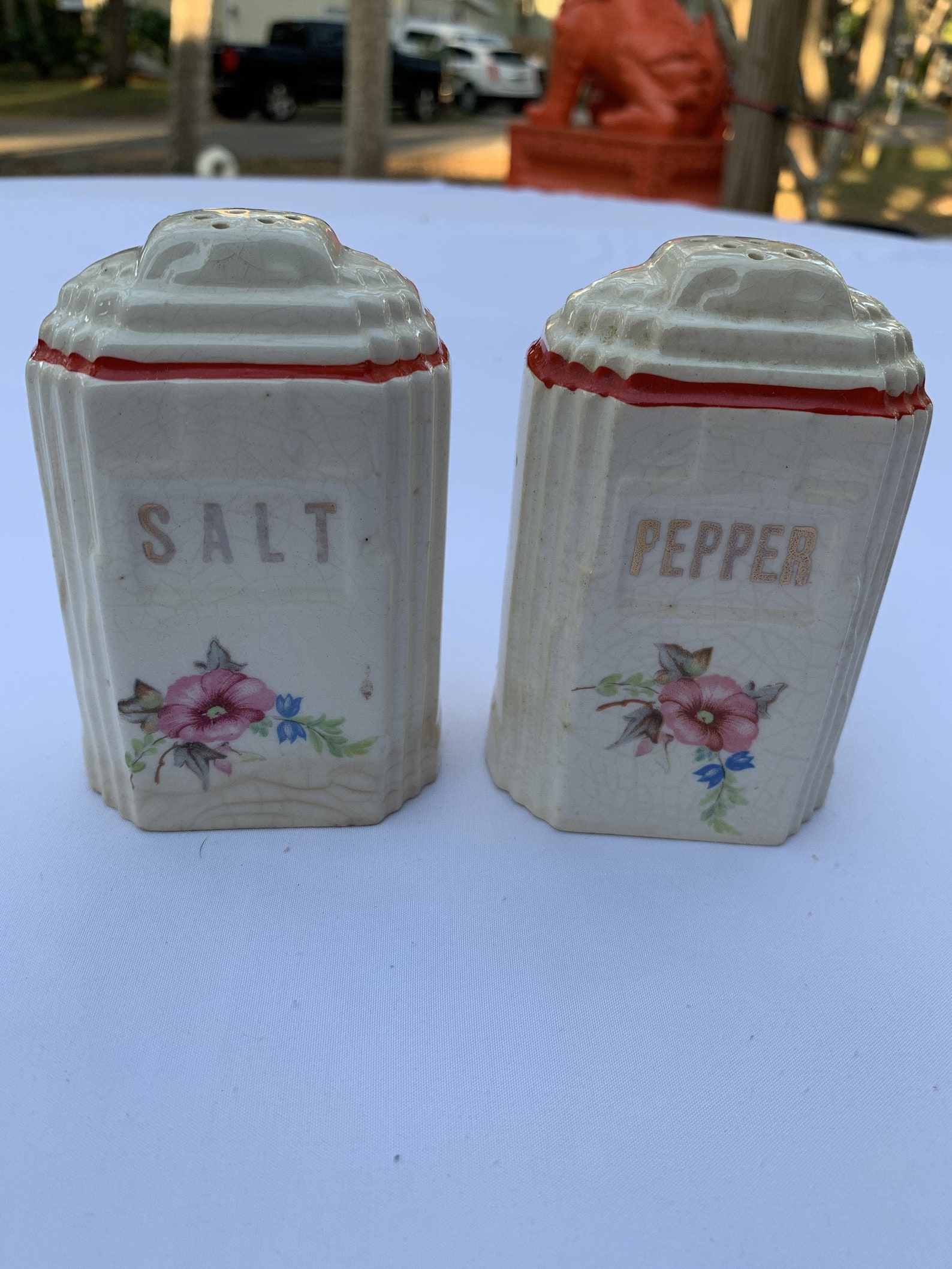 Vintage Salt and Pepper Shakers 1930s Art Deco Shape | Etsy