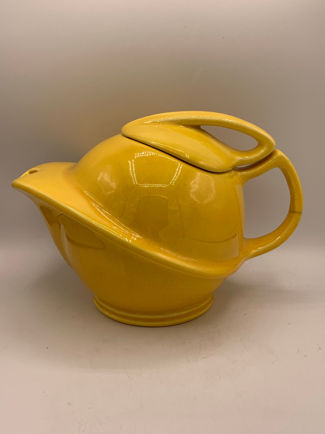 Vintage Red Wing Pottery Saturn Teapot: Atomic Yellow Ceramic, 1944 - Etsy