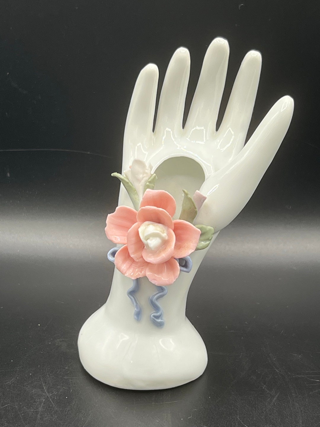 Vintage Porcelain Lady Hand Vase With Flowers Collectible - Etsy