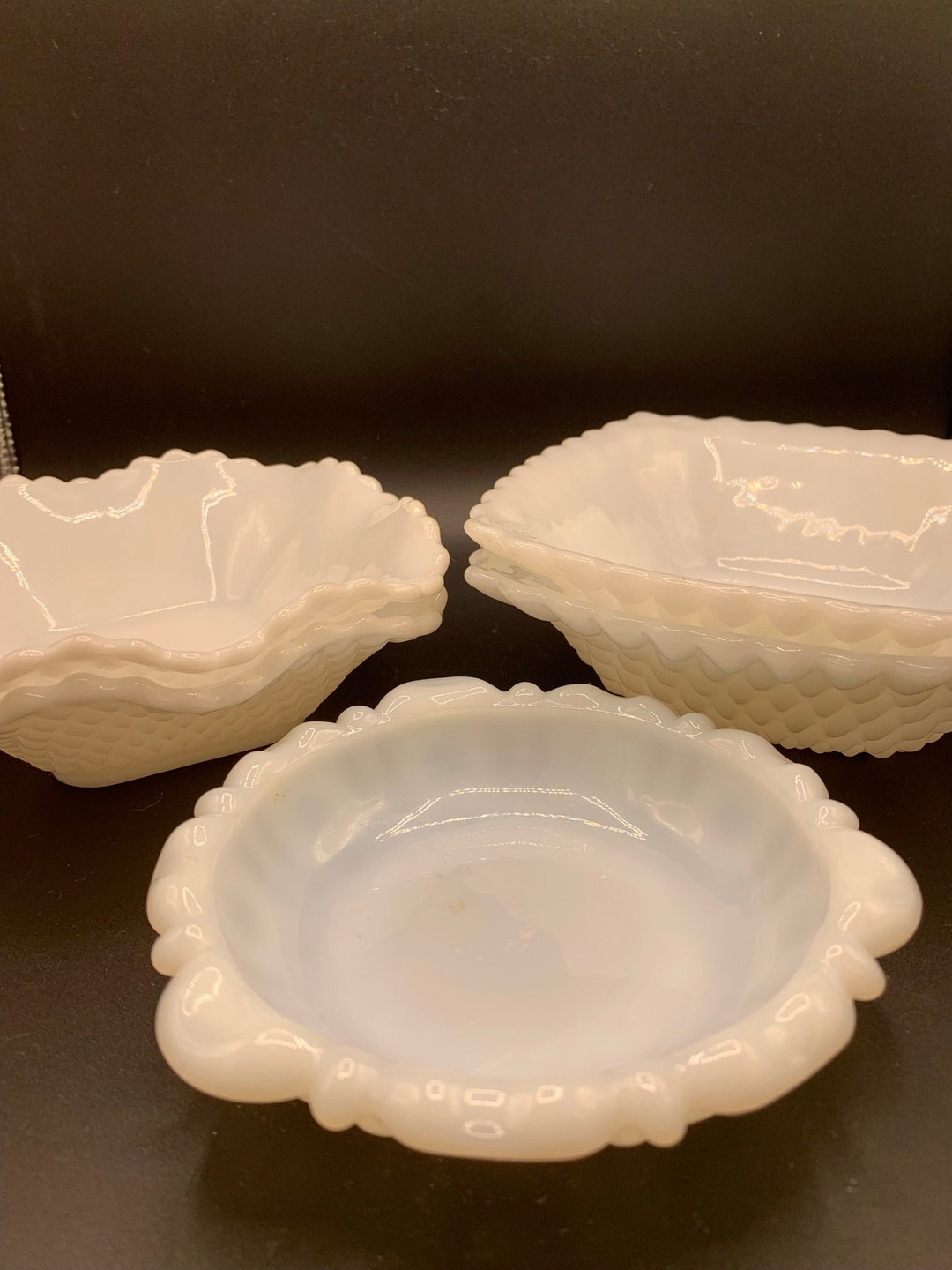 Vintage Milk Glass Trinket Dishes - Set of 5 - Etsy