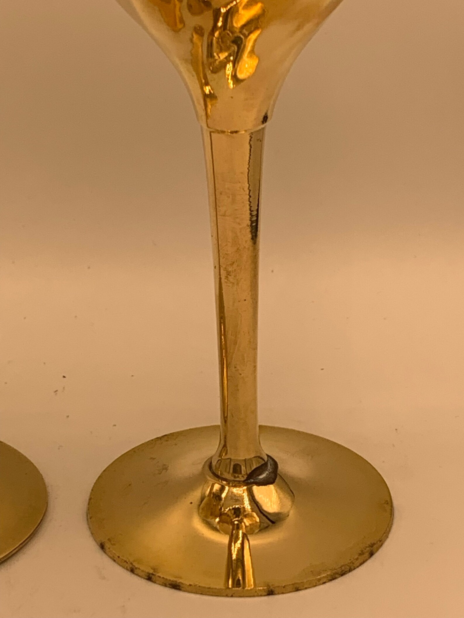 Set of 2 Gold Goblets Swirled Bowl Great Weight and Size - Etsy