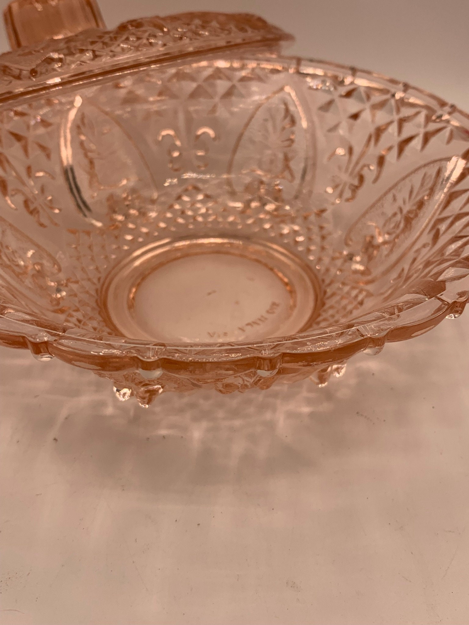 Pretty Pink Candy Dish KIG Indonesia Pressed Glass With - Etsy