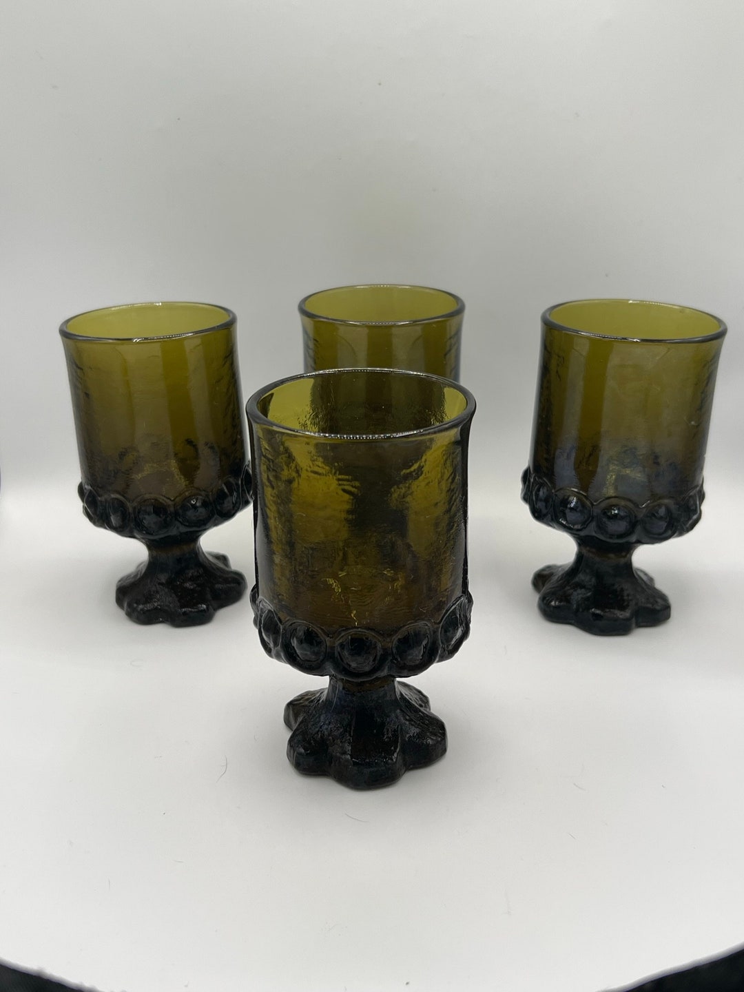 Vintage Franciscan Madeira Olive Green Wine Glasses - Set of 4 - Etsy