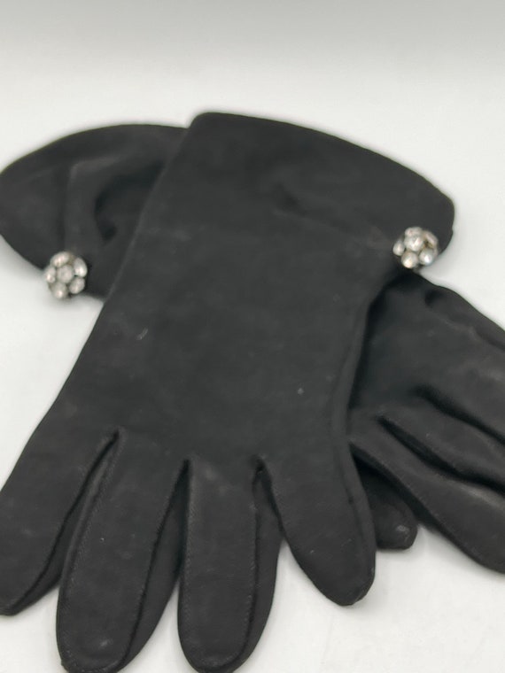 Vintage Black Ladies Gloves Vintage 60 s Rhinestone Button Light Stretch Very Vintage Cool Etsy Ireland