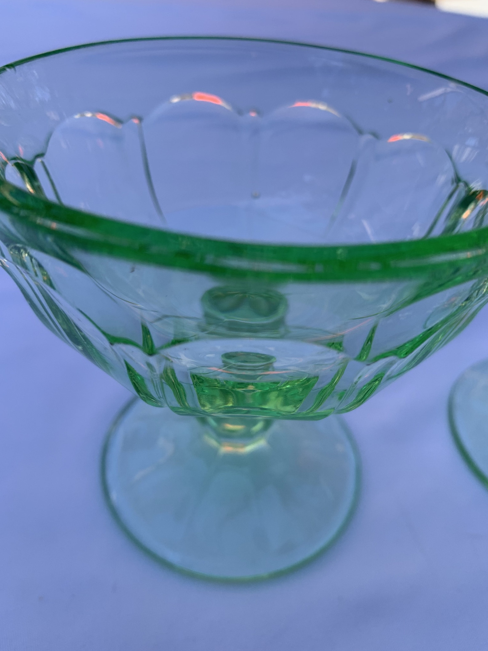 Rare HAZEL ATLAS GLASS Co Green Depression Glass Set of 2 - Etsy