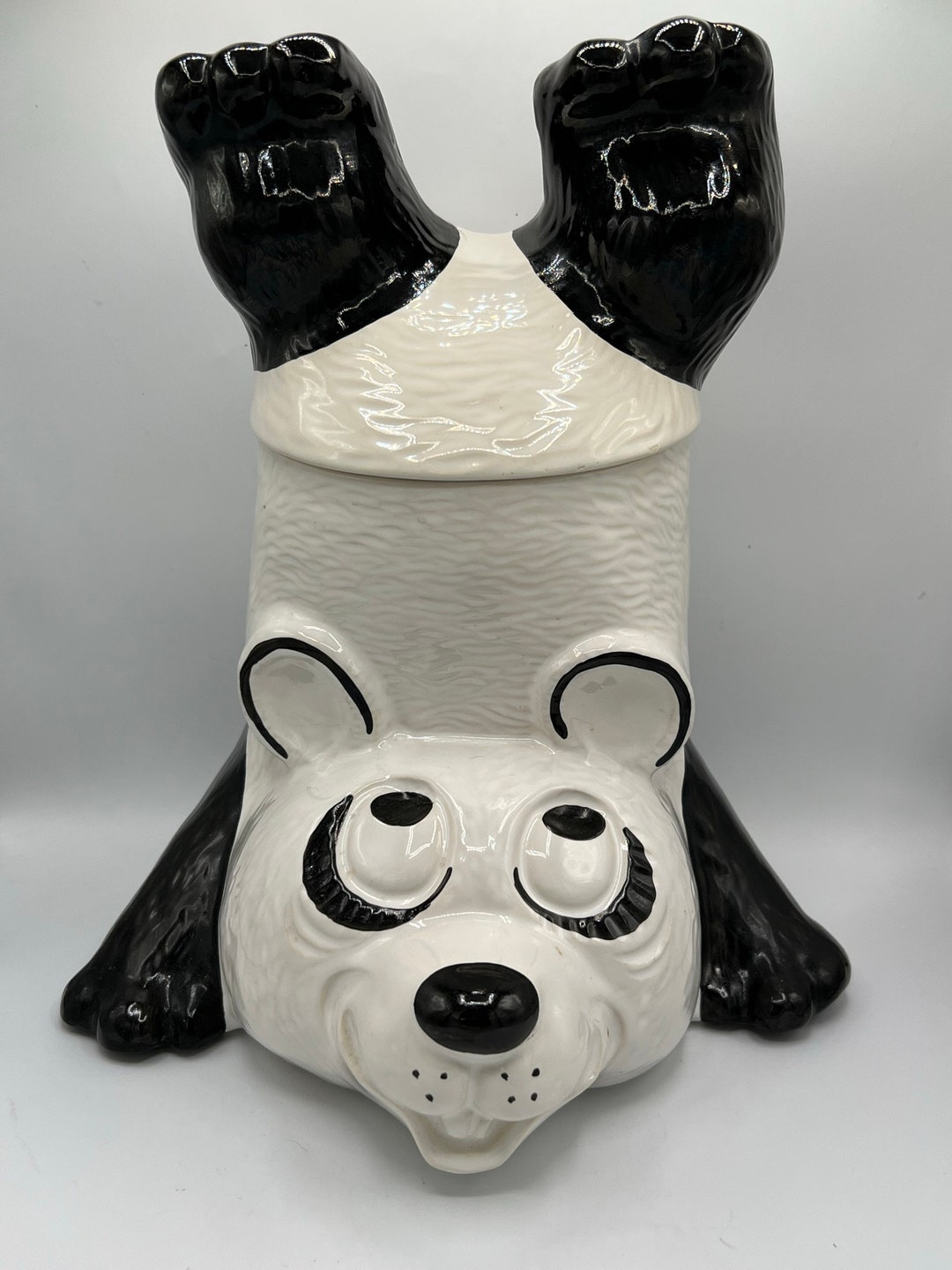 Vintage Mccoy Panda Cookie Jar - Black and White Clumsy Panda - so ...