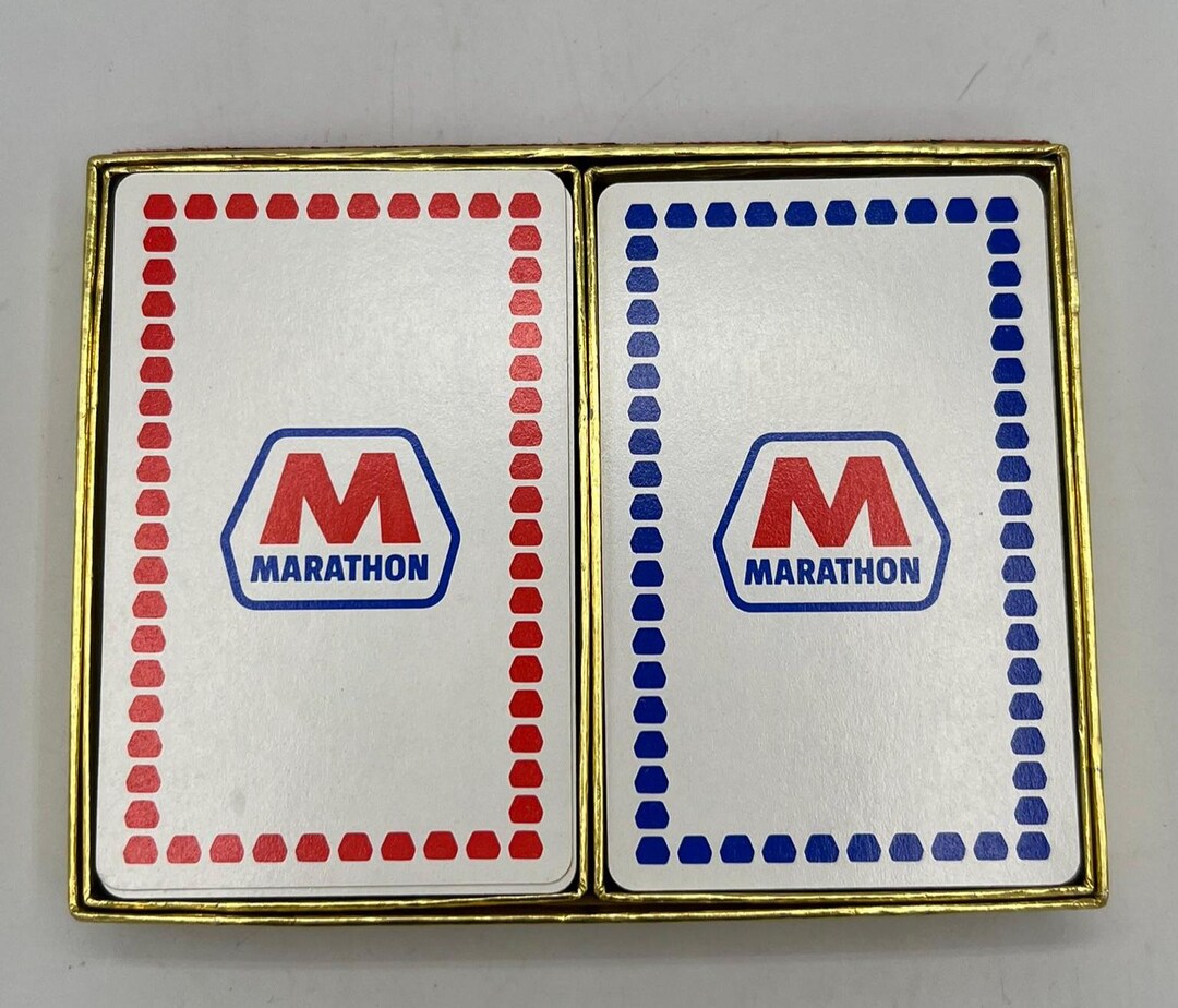 Vintage Playing Cards - Marathon Gas Station - 1970s - Play Gin Rummy ...