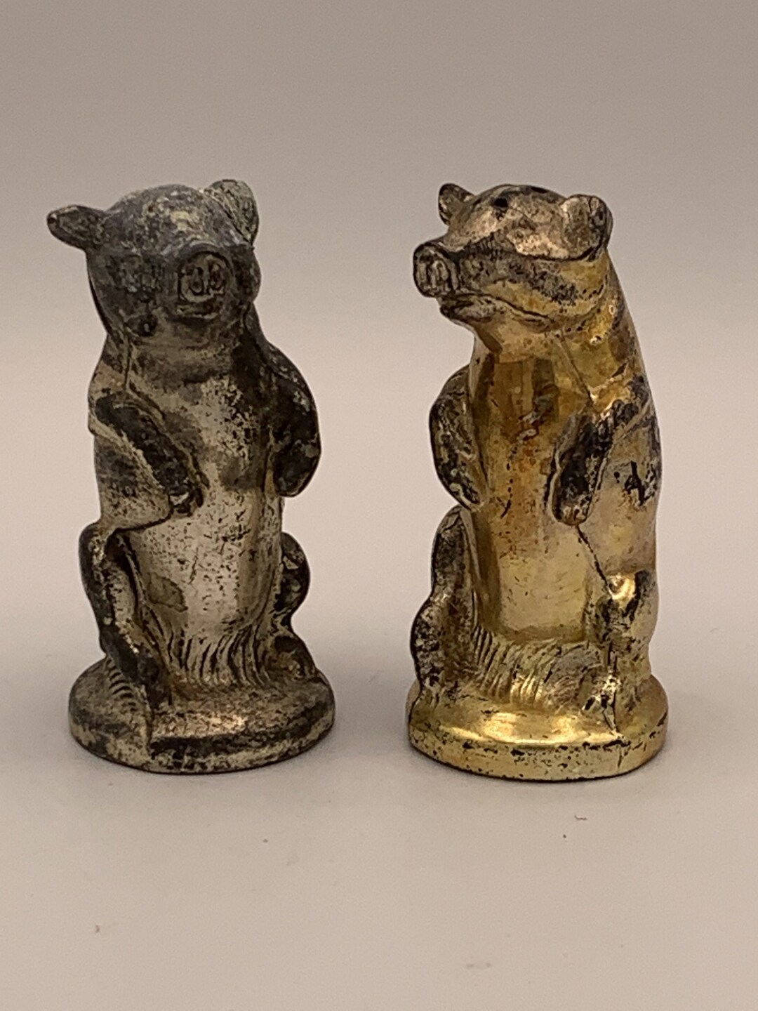 Vintage Salt and Pepper Shakers - Dancing Bears - Silver and Gold - the ...