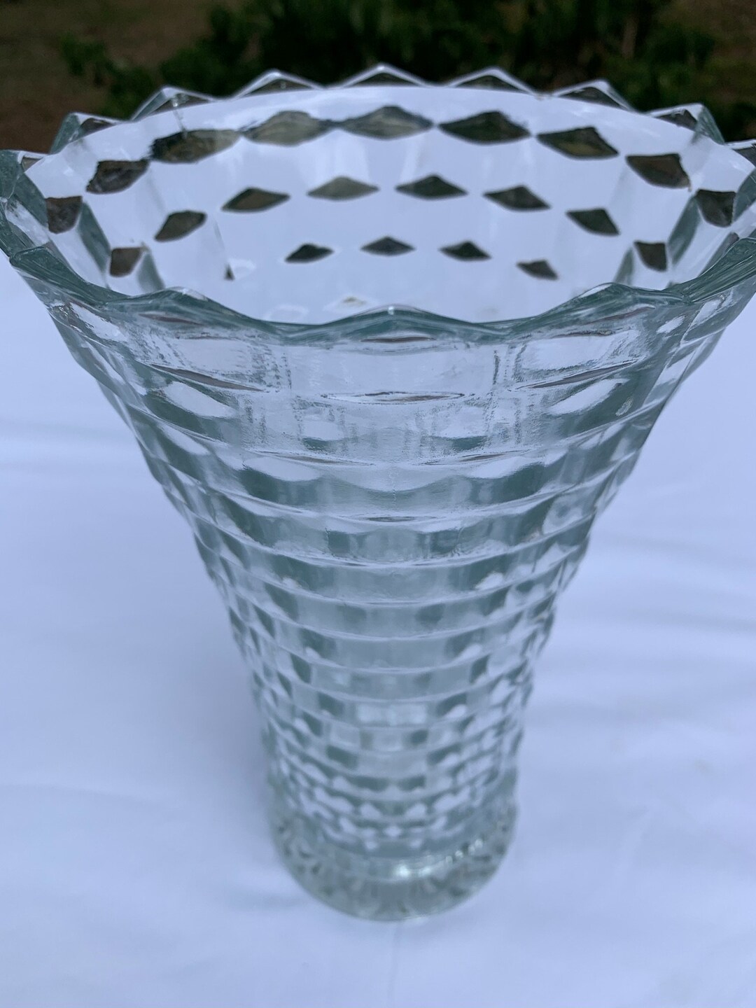 Vintage Fostoria American Clear Glass Cube Vase - 10" - Etsy