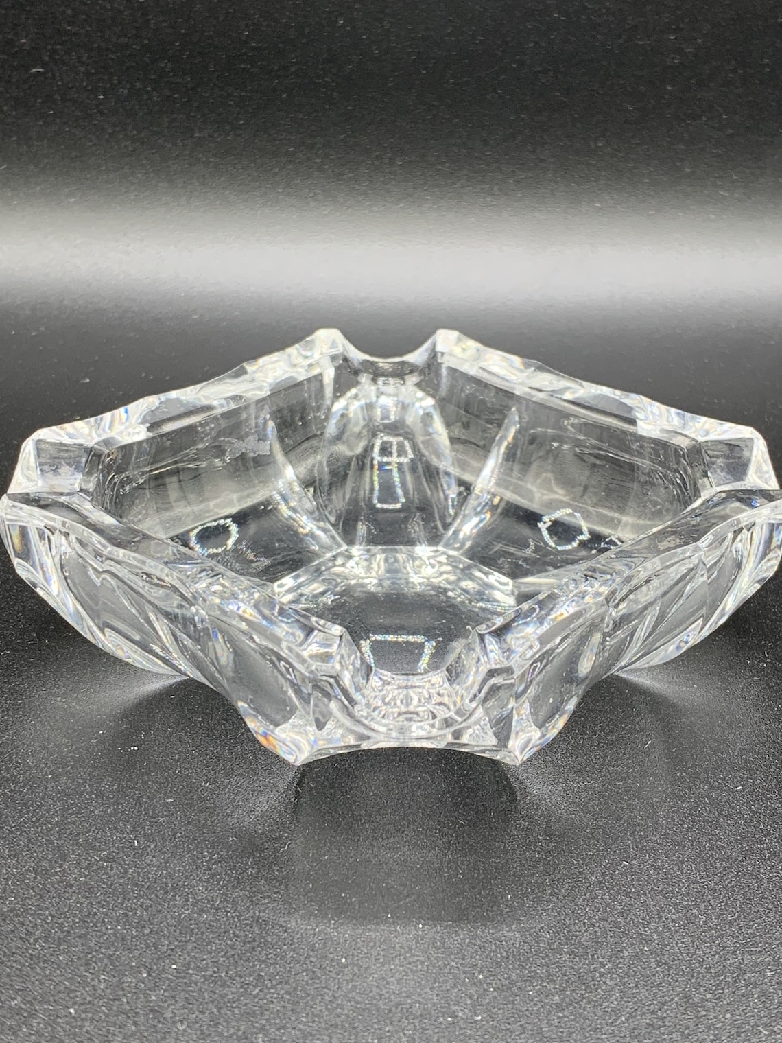 Mid Century Modern Cut Crystal Ashtray Vintage Super | Etsy