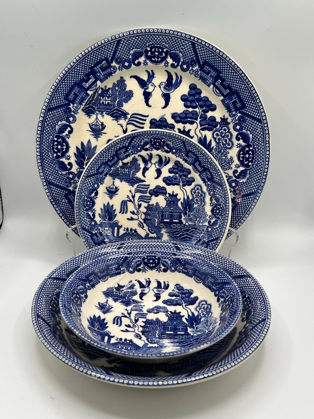 Vintage Woodsware Blue Willow Set: Blue and White China - Etsy